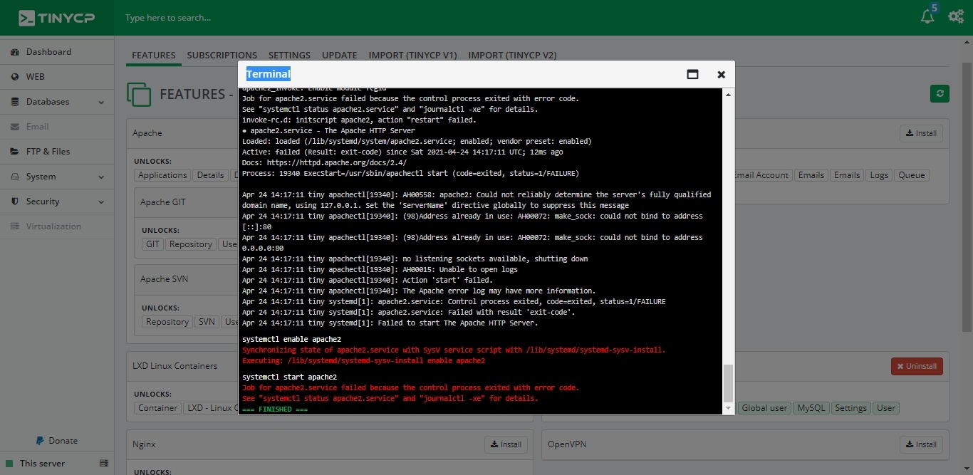 Cara install Apache, MariaDB, PHP di TinyCP - idnetter.com Cara install Apache, MariaDB, PHP di TinyCP - idnetter.com